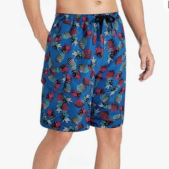 dumoldpa | Swim | Nwot Mens Pineapple Print Swim Trunks | Poshmark